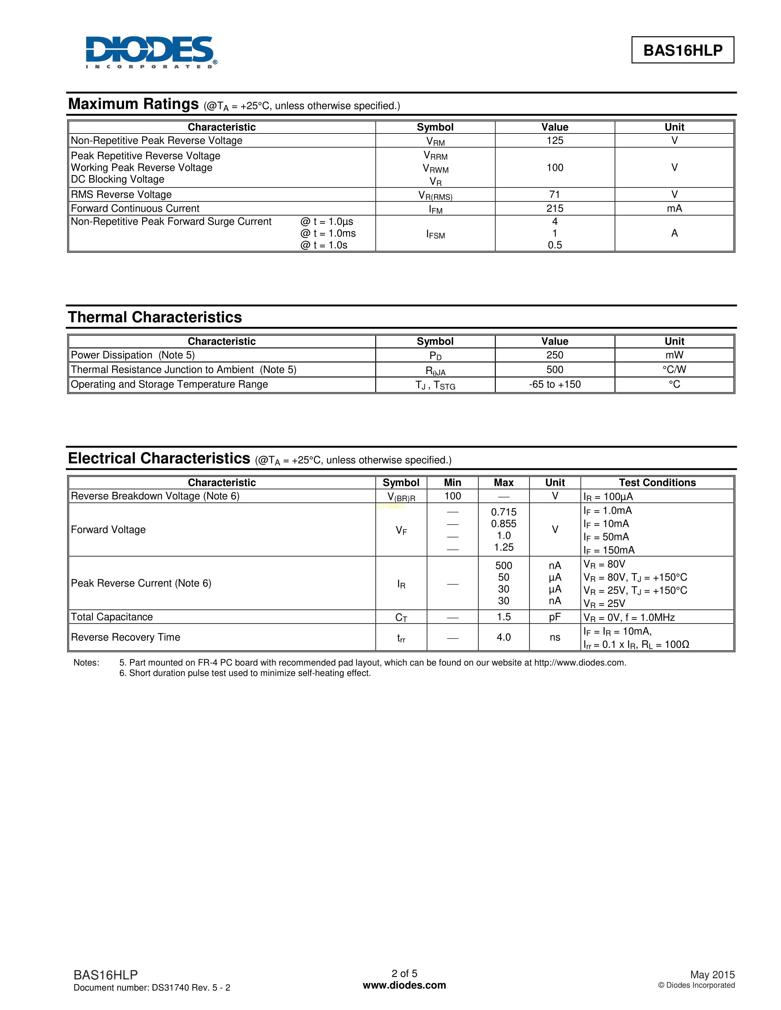 BAS16HLP-7数据手册X1-DFN1006-2封装DIODES(美台)PDF规格书，中英文下载 - 规格书 - 芯片模块网 - 让芯片更简单！